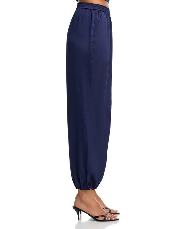 Aqua Satin Jogger Pants