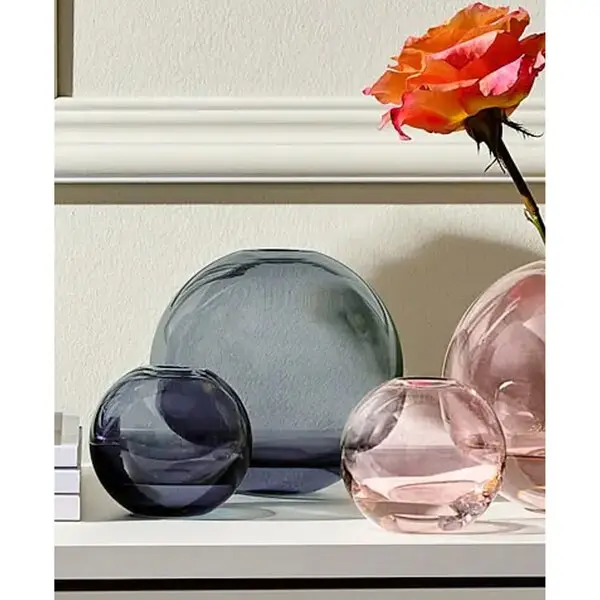 NUDE GLASS Small Mars Vase, Steel
