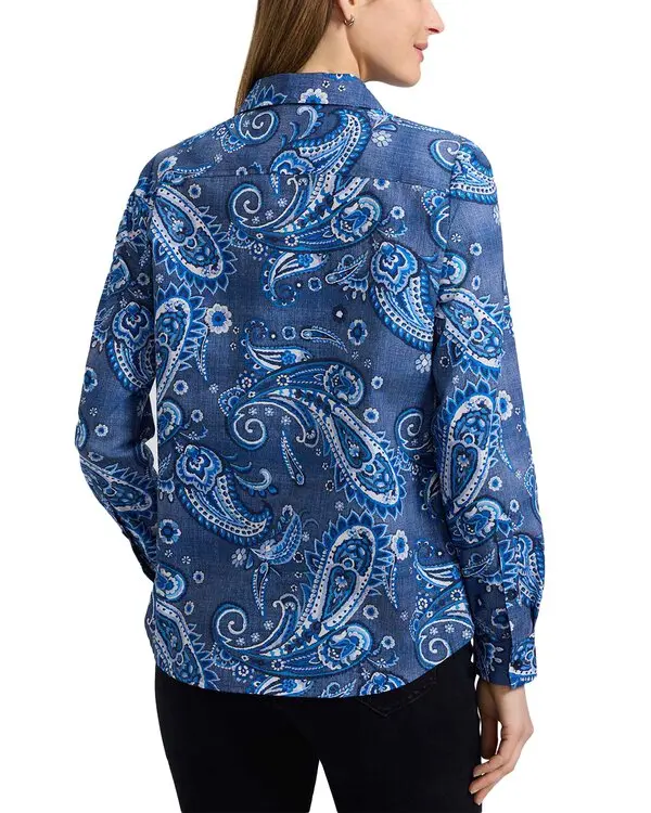 Foxcroft Hampton Paisley Print Shirt - Blue Multi