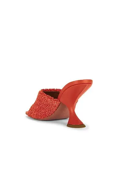 Amina Muaddi Taylor Raffia 90 Slipper - Tangerine