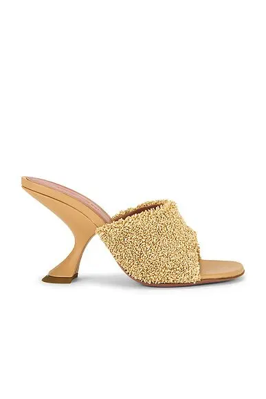 Amina Muaddi Taylor Raffia 90 Slipper - Beige