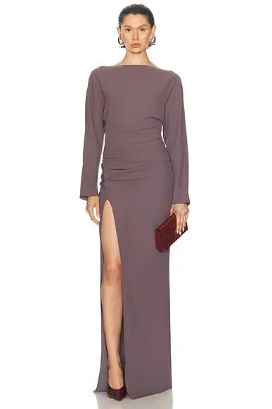 Lapointe Stretch Drape Off The Shoulder Dress