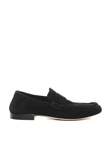 THE ROW Soft Moccasin Loafers - Black