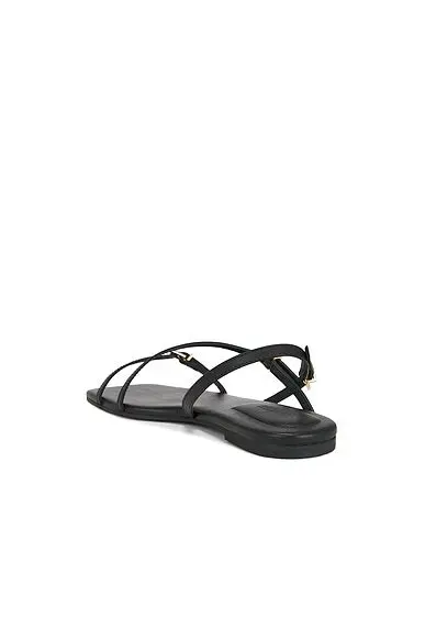 Simkhai Carey Leather Strappy Flat Sandal - Black