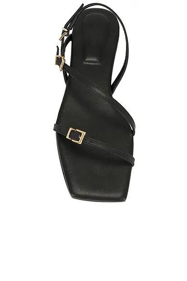 Simkhai Carey Leather Strappy Flat Sandal - Black