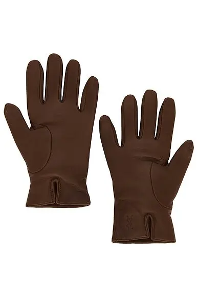 Saint Laurent Lambskin Leather Gloves With Cashmere Lining