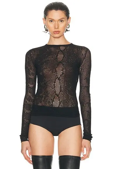 Attico Python Lace Top