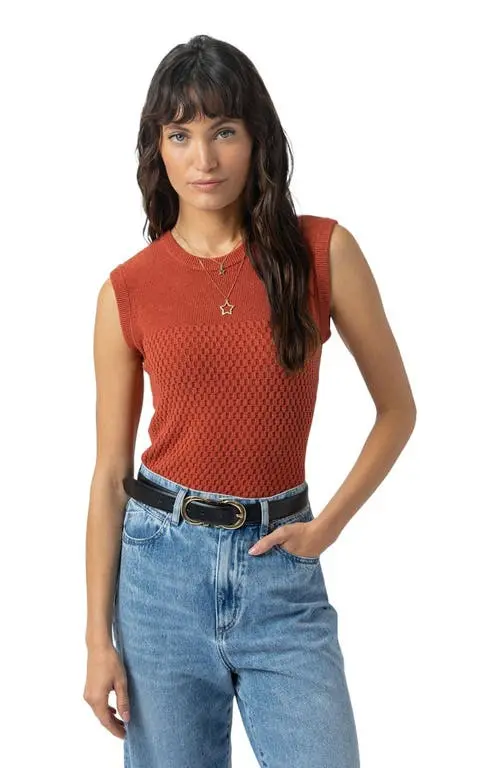 SAINT + SOFIA Honeycomb Sleeveless Rib Knit - Orange