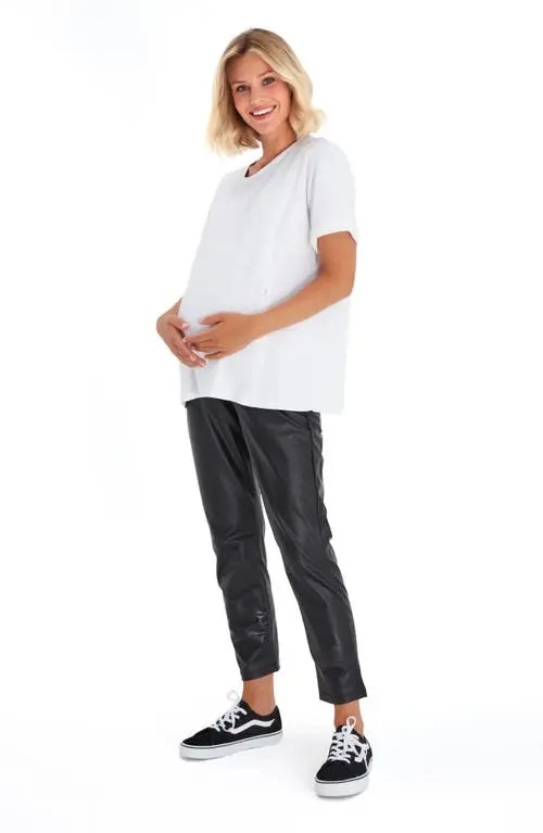 ACCOUCHEE Anytime Anywhere Maternity/nursing T-shirt With Side Zips - White