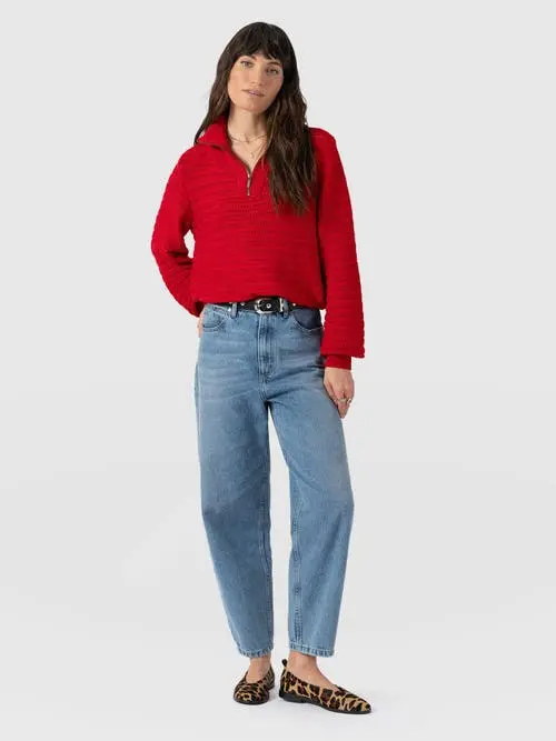 SAINT + SOFIA Ester Quarter Zip Knit