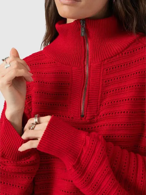 SAINT + SOFIA Ester Quarter Zip Knit