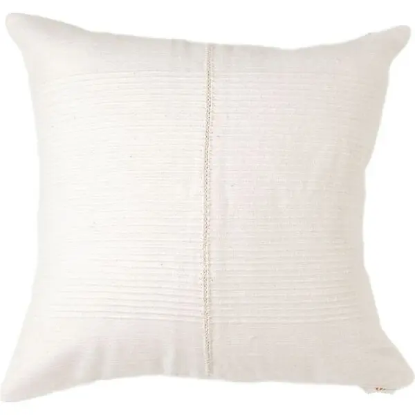 CREATIVE WOMEN Riviera Hand-stitch Throw Pillow Cover - Natural