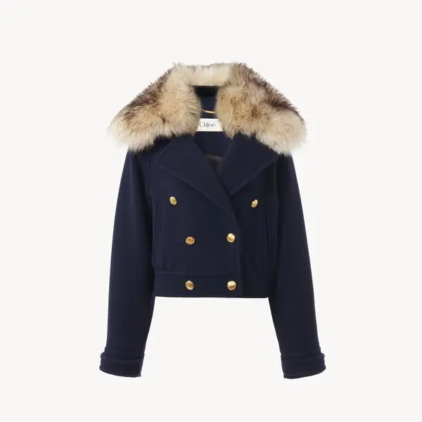 Chloé Short Boxy Double-breasted Wool Coat