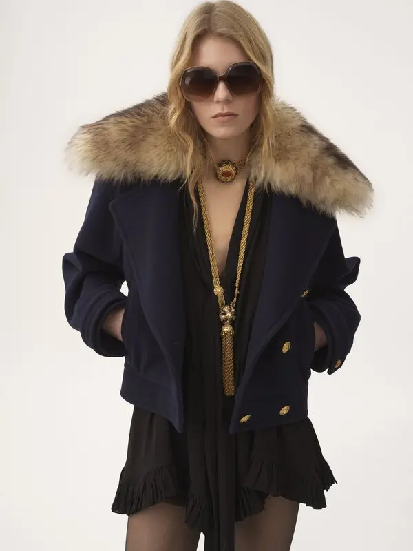 Chloé Short Boxy Double-breasted Wool Coat