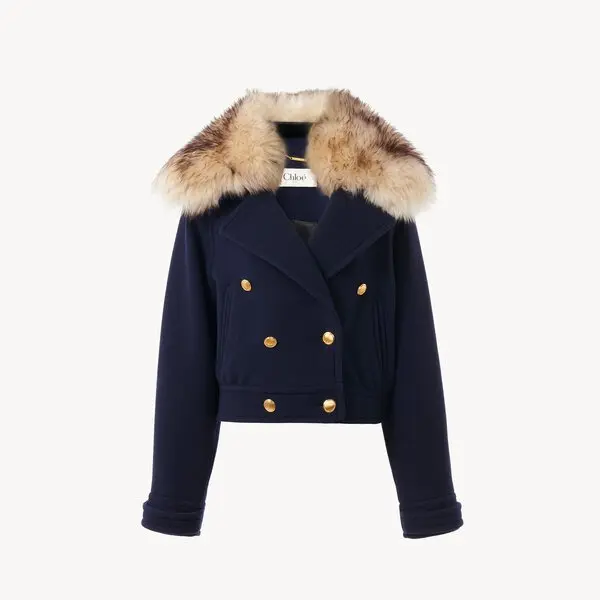 Chloé Short Boxy Double-breasted Wool Coat