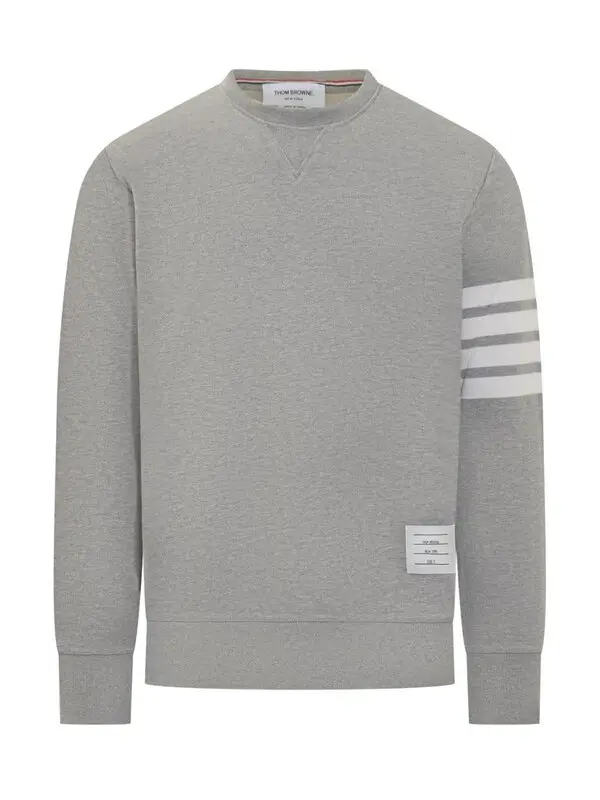 Thom Browne 4-bar Cotton Sweatshirt - Grey