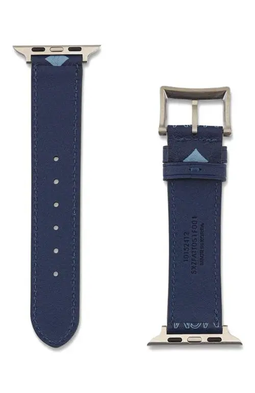 Mcm Apple Watch Band In Visetos - Blue