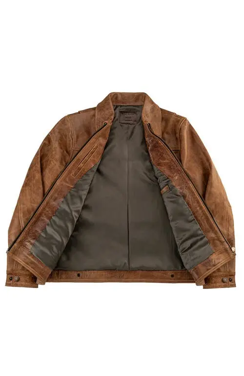 LAST WOLF Yellowstone Leather Work Jacket - Tan