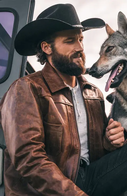 LAST WOLF Yellowstone Leather Work Jacket