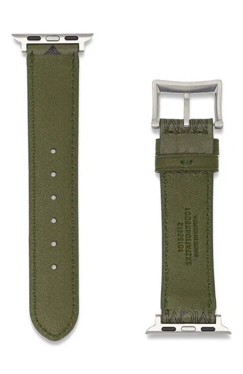 Mcm Apple Watch Band In Visetos - Green