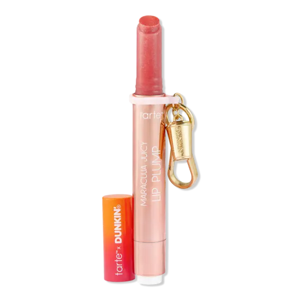 TARTE X Dunkin' Maracuja Juicy Shimmer Glass Lip Plump + Free Charm - Rosy Mauve Shimmer Glass