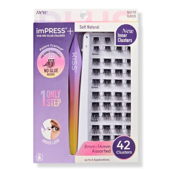 Kiss Impress Pre-glued Lash Clusters Kit - Soft Natural
