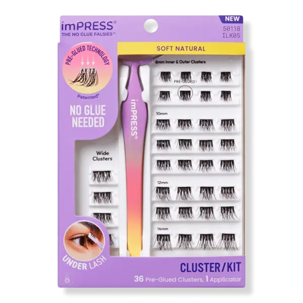 Kiss Impress Falsies Pre-glued Lash Clusters Kit - Soft Natural