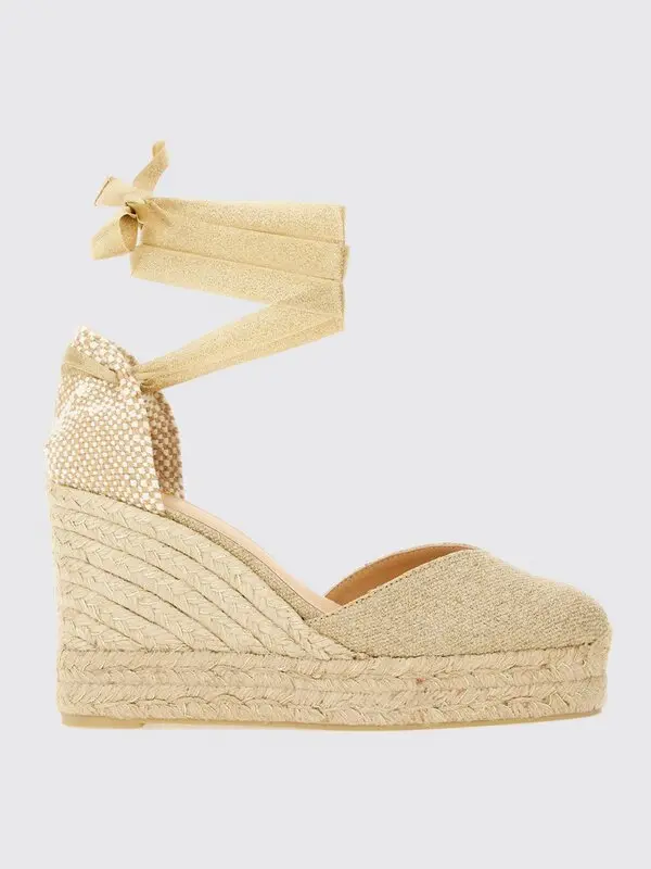 CastaÑer Wedge Espadrilles With Tie Fastening - Gold