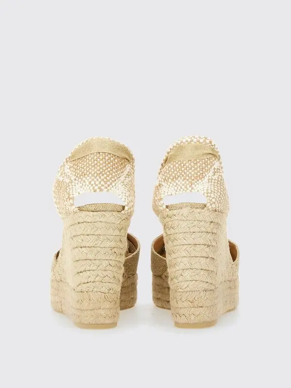 CastaÑer Wedge Espadrilles With Tie Fastening - Gold