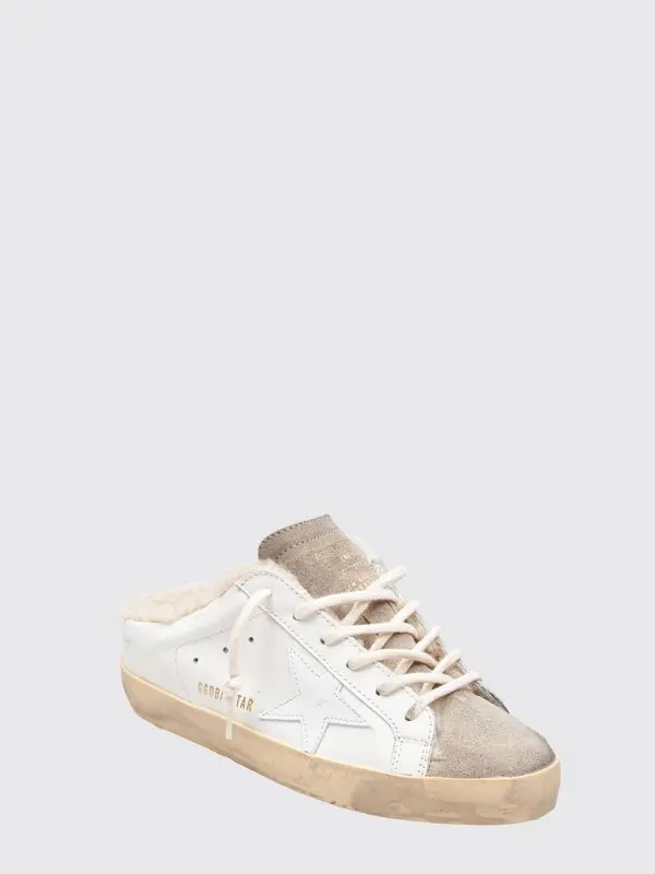 GOLDEN GOOSE Super-star Calfskin Leather Sabot Sneakers - White