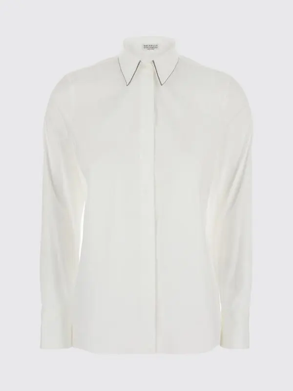 Brunello Cucinelli Slim Fit Cotton Shirt - White