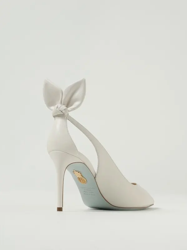 AQUAZZURA Leather Pumps With Bow Detailing - White