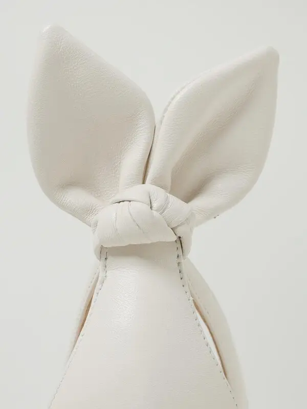 AQUAZZURA Leather Pumps With Bow Detailing - White