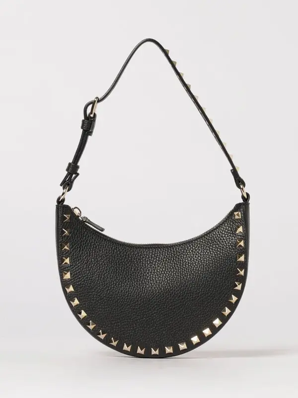 Valentino Garavani Rockstud Grained Leather Bag - Black
