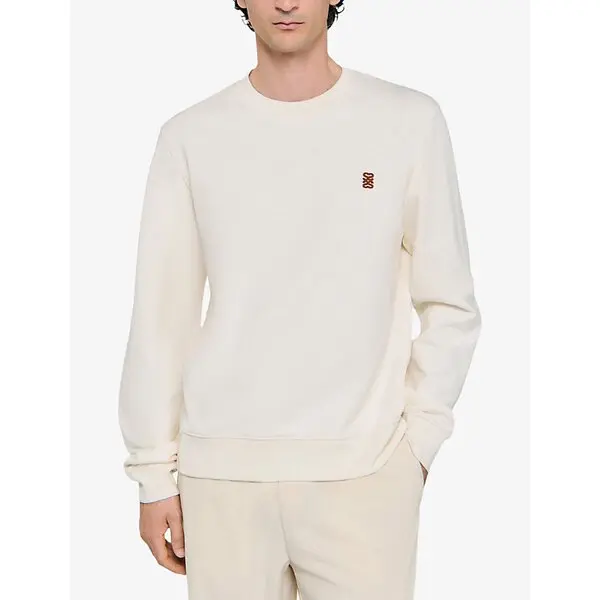 Sandro Relaxed-fit Cotton Sweatshirt - Butter Cream