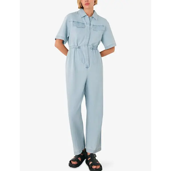 Whistles Drawstring-waist Short-sleeve Jumpsuit