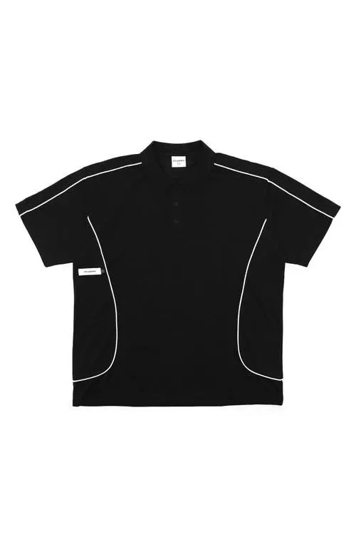 STUDENTS Coach Oversize Piped Polo - Black