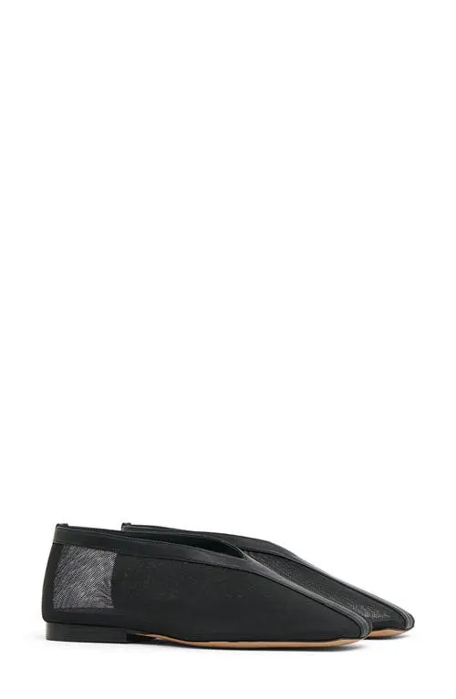 MANSUR GAVRIEL Square Toe Flat - Black