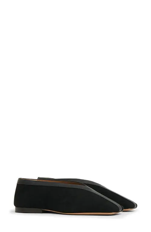 MANSUR GAVRIEL Square Toe Flat - Black/black