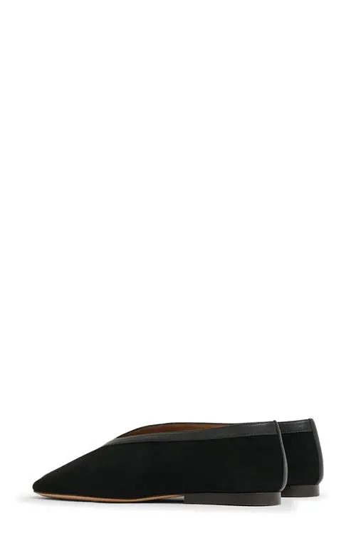 MANSUR GAVRIEL Square Toe Flat - Black/black