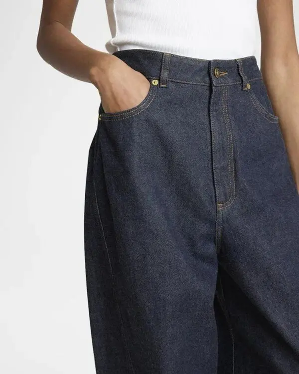 Givenchy Mid-rise Barrel-leg Denim Trousers - Dark Blue