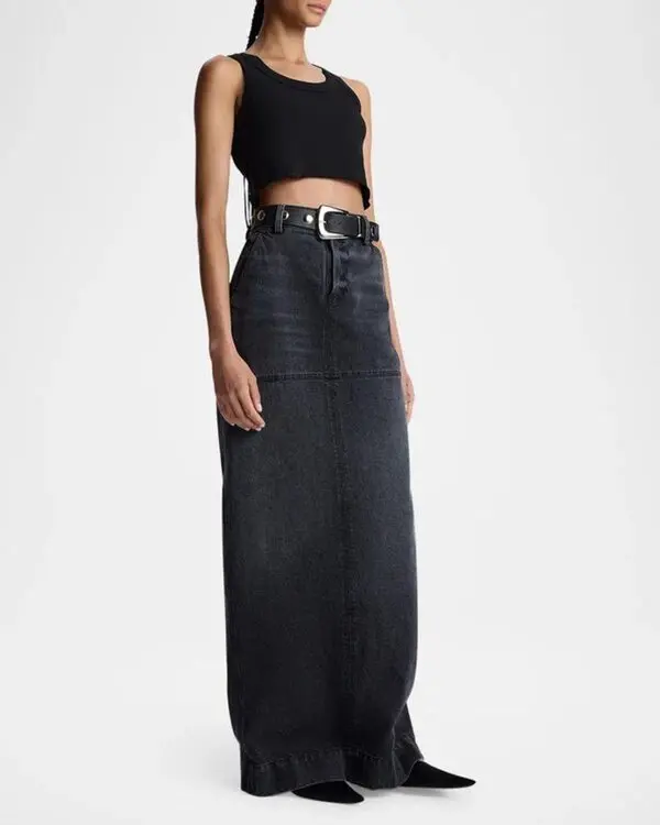 A.L.C. Halsey Cropped Tank Top - Black
