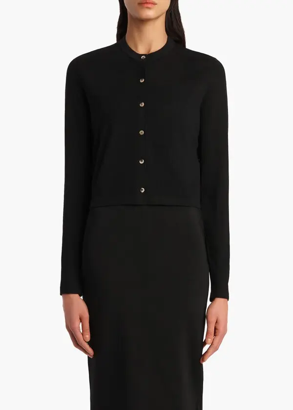 Khaite Brieta Merino Wool Cardigan - Black