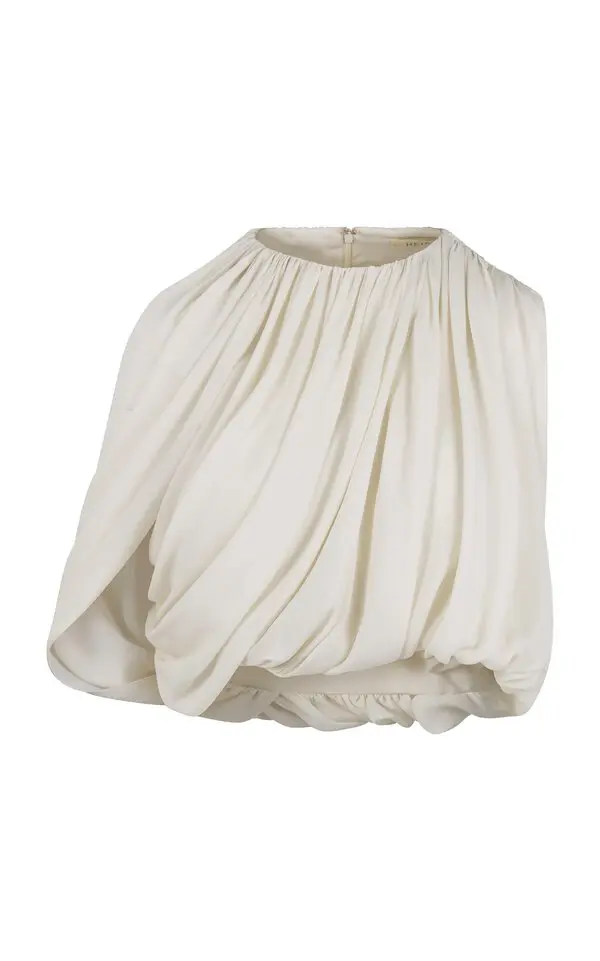 HEIRLOME Marie Draped Silk Top - Ivory