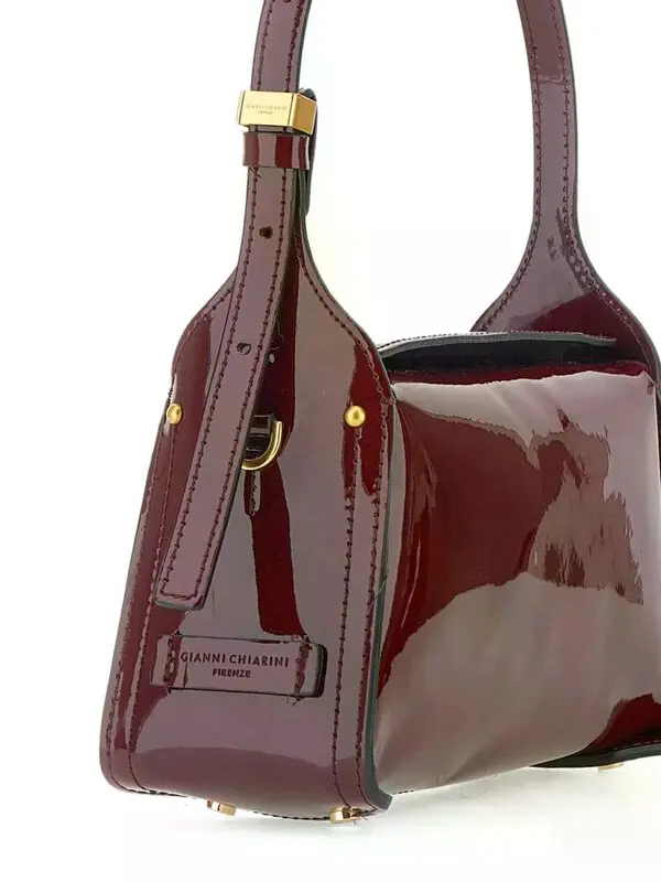 GIANNI CHIARINI Patent-finish Leather Shoulder Bag - Red