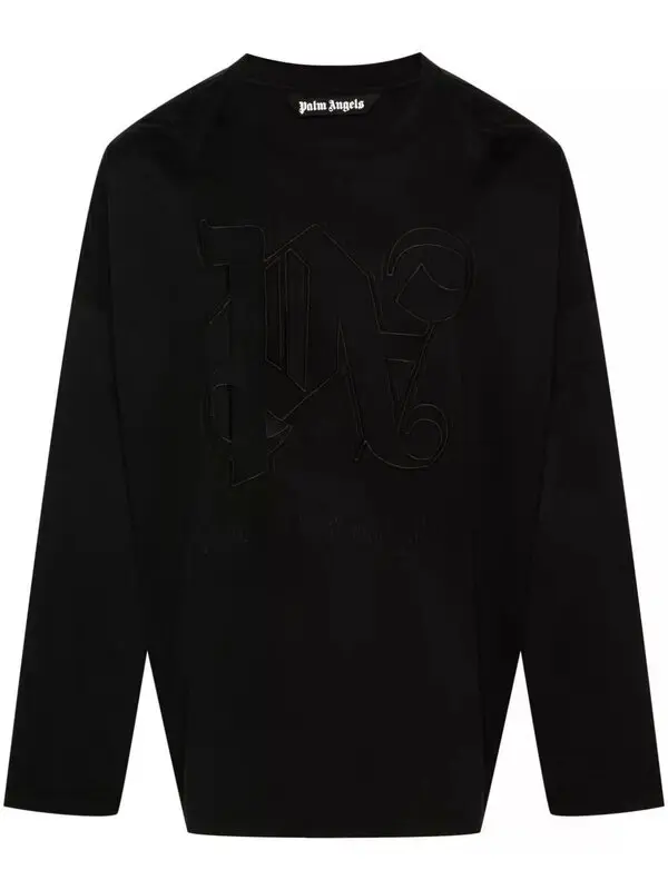 Palm Angels Monogram-embroidered Cotton T-shirt