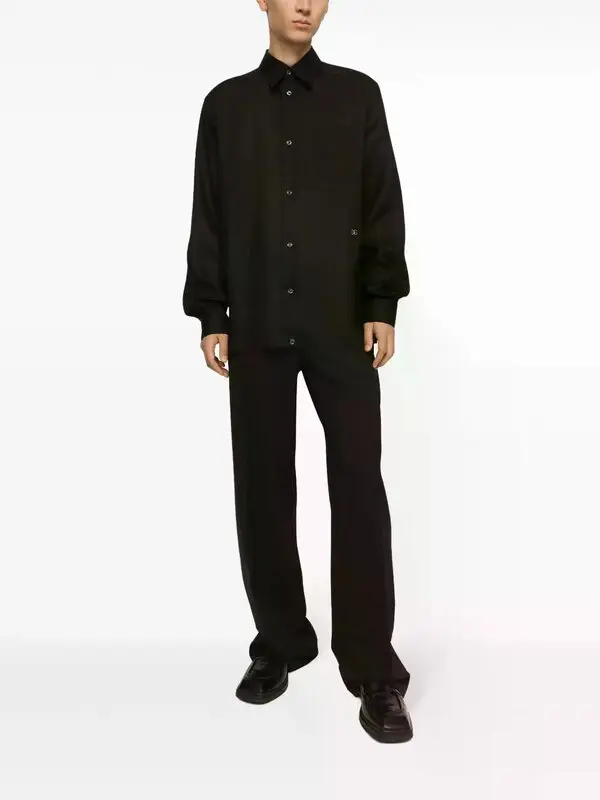 Dolce & Gabbana Long-sleeve Linen Shirt - Black