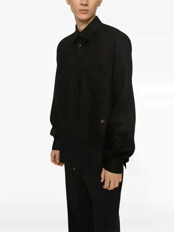 Dolce & Gabbana Long-sleeve Linen Shirt - Black