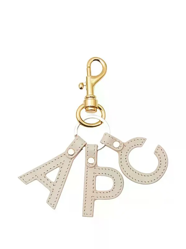 A.p.c. Letter Leather Keyring - Neutrals