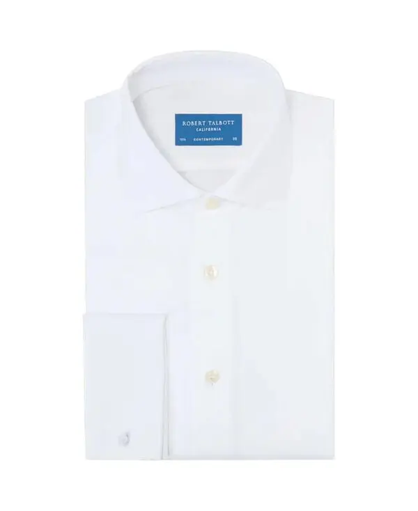 Robert Talbott Reynolds Pique Bib Formal Contemporary Fit Shirt - White
